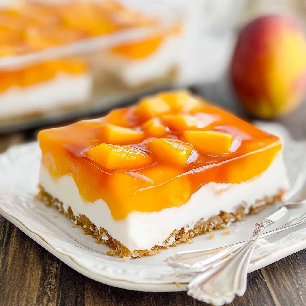 Peaches and Cream Layered Jello