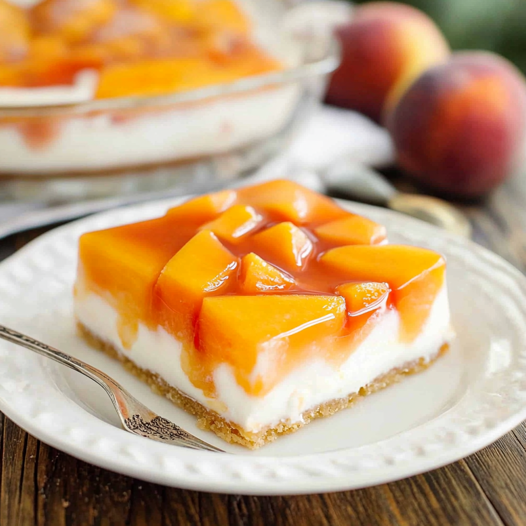 Peaches and Cream Layered Jello
