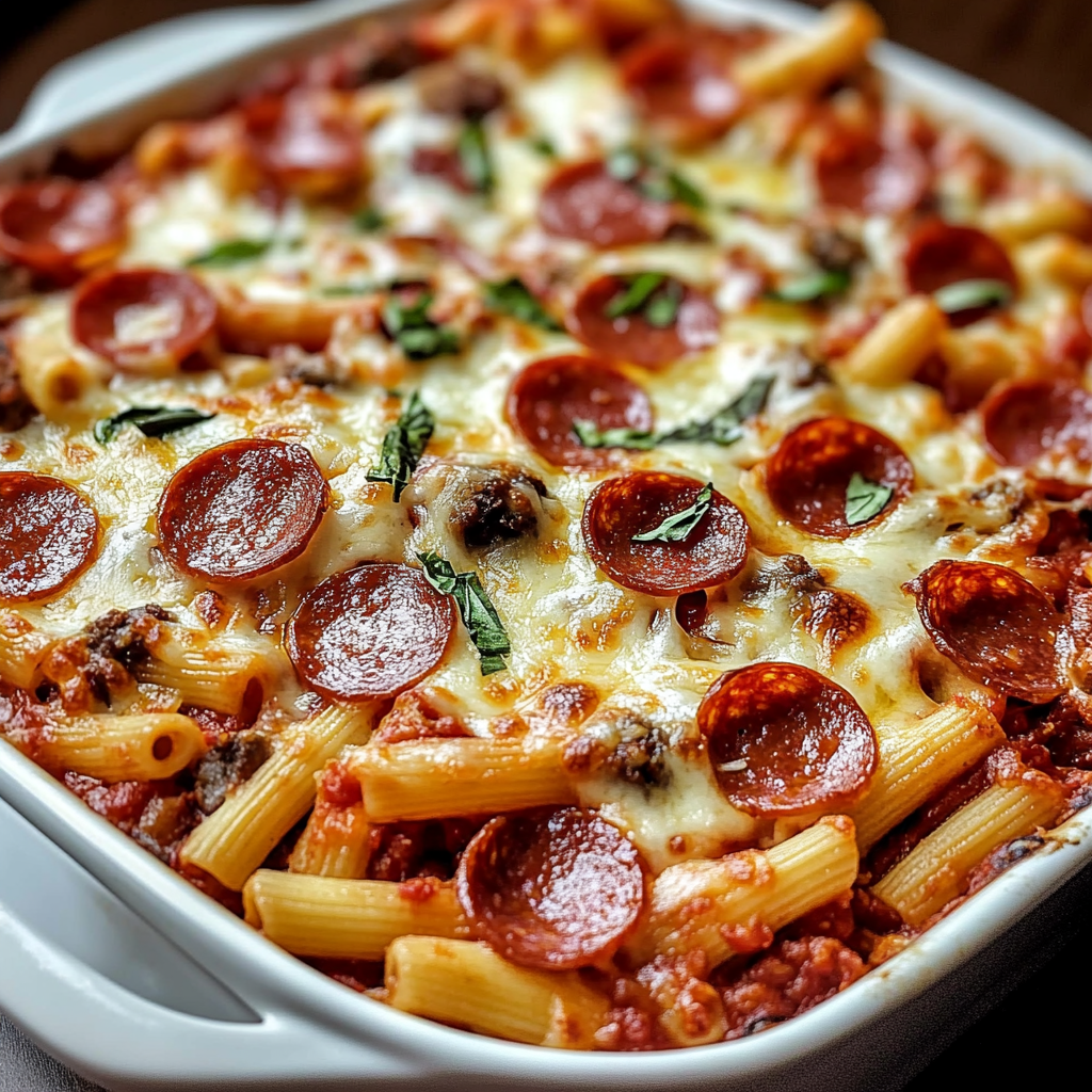 Super Easy Pizza Pasta Bake