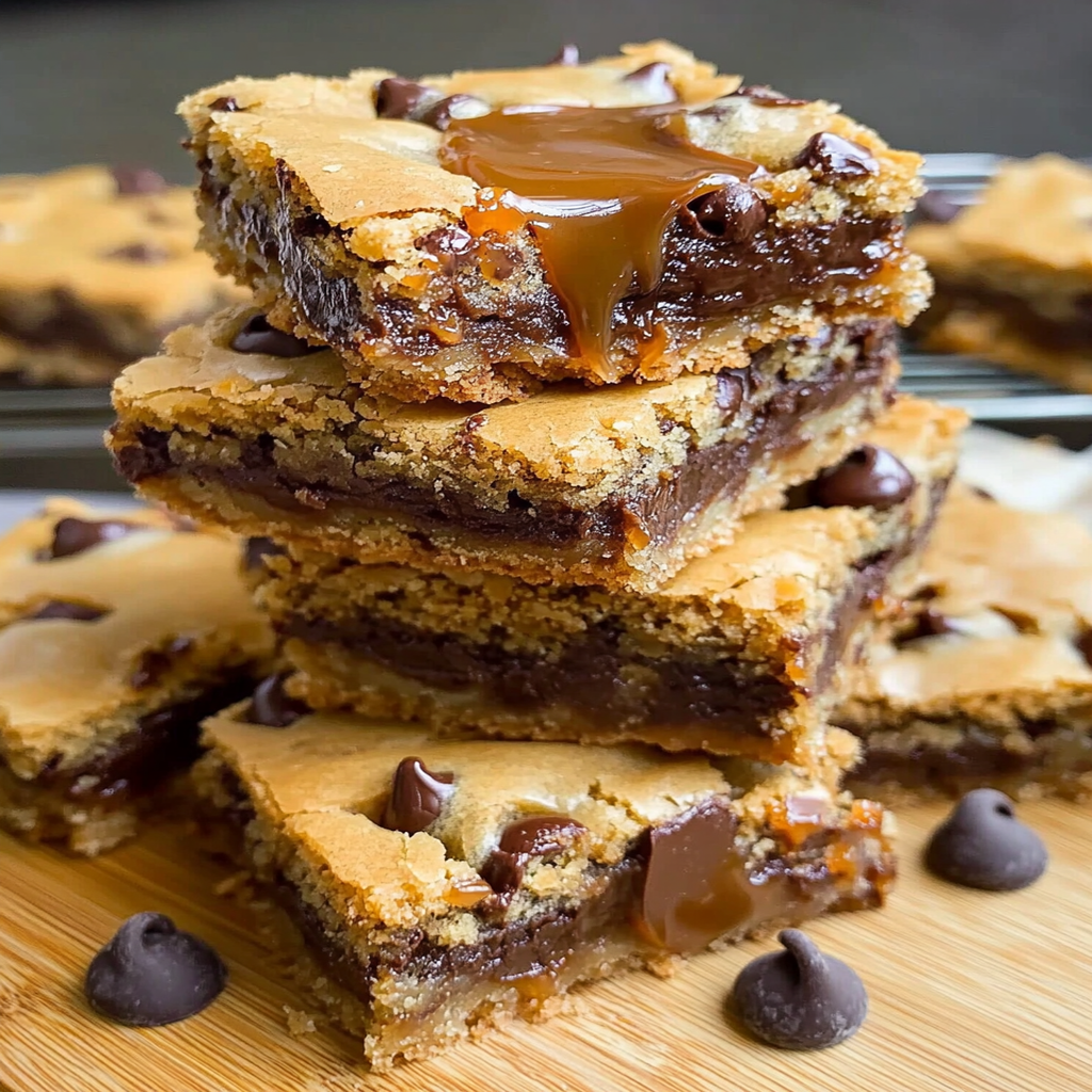 Salted Caramel Chocolate Chip Cookie Bars