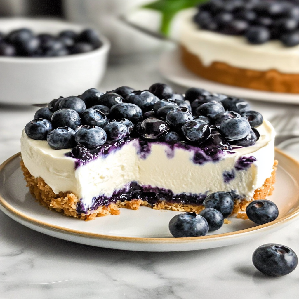 No Bake Blueberry Cheesecake