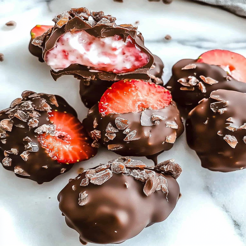 Chocolate-Covered Strawberry Yogurt Clusters