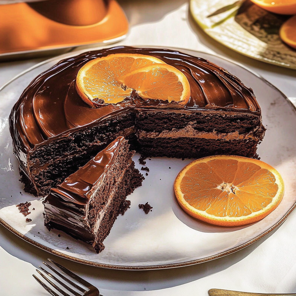 Chocolate-Orange Glaze Cake