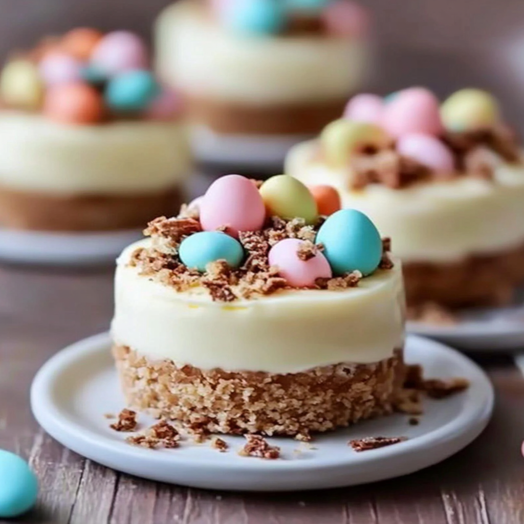 Easter No-Bake Mini Cheesecakes