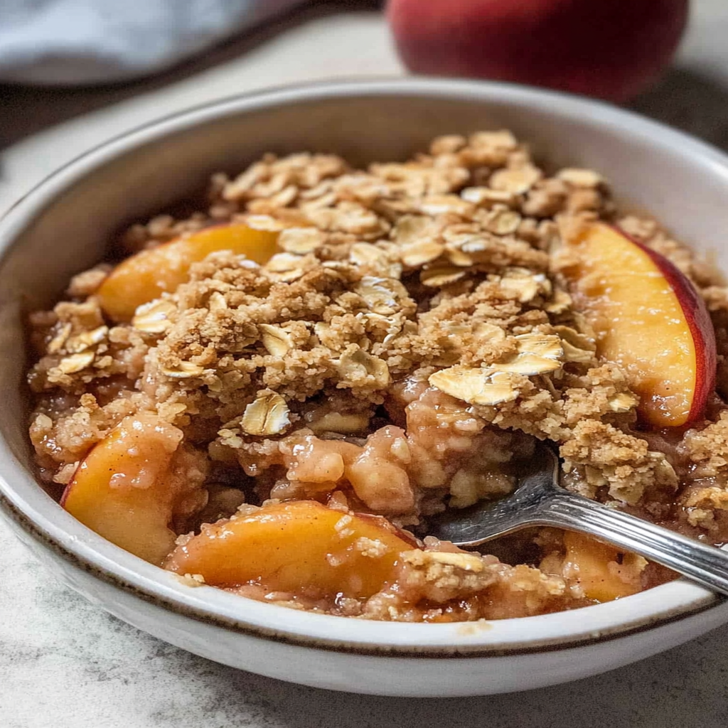 Homemade Peach Crisp with Oat Topping