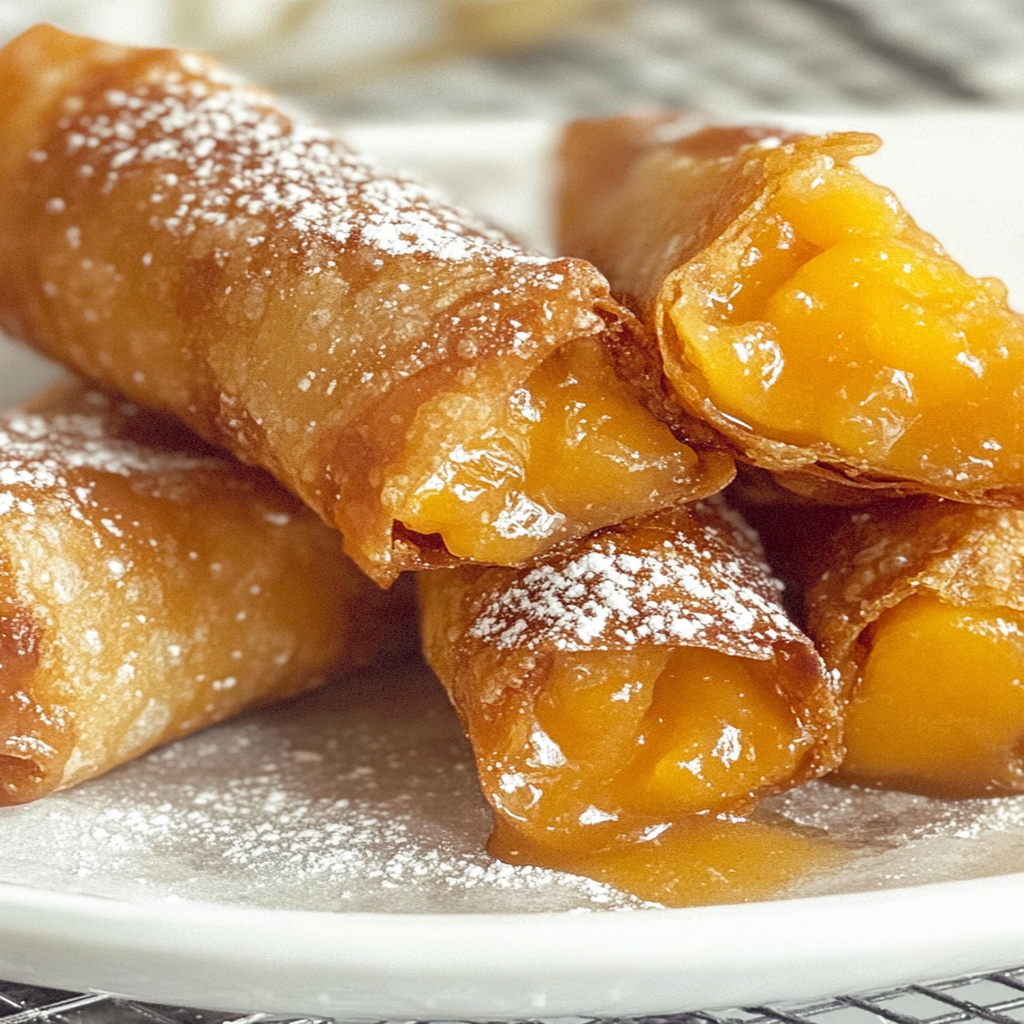 Peach Cobbler Egg Rolls