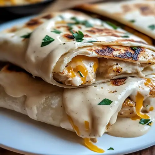 Cheesy Garlic Chicken Wraps