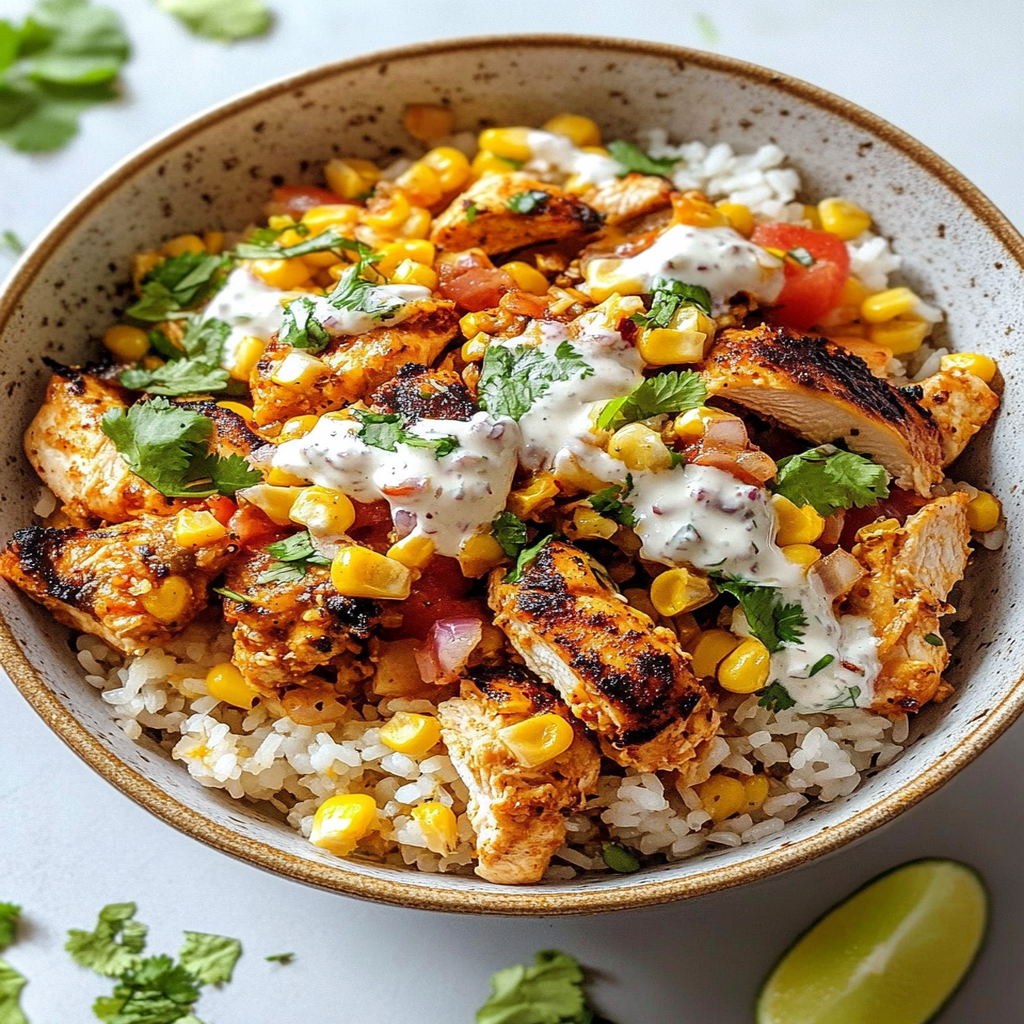 Street Corn Chicken Rice Bowl