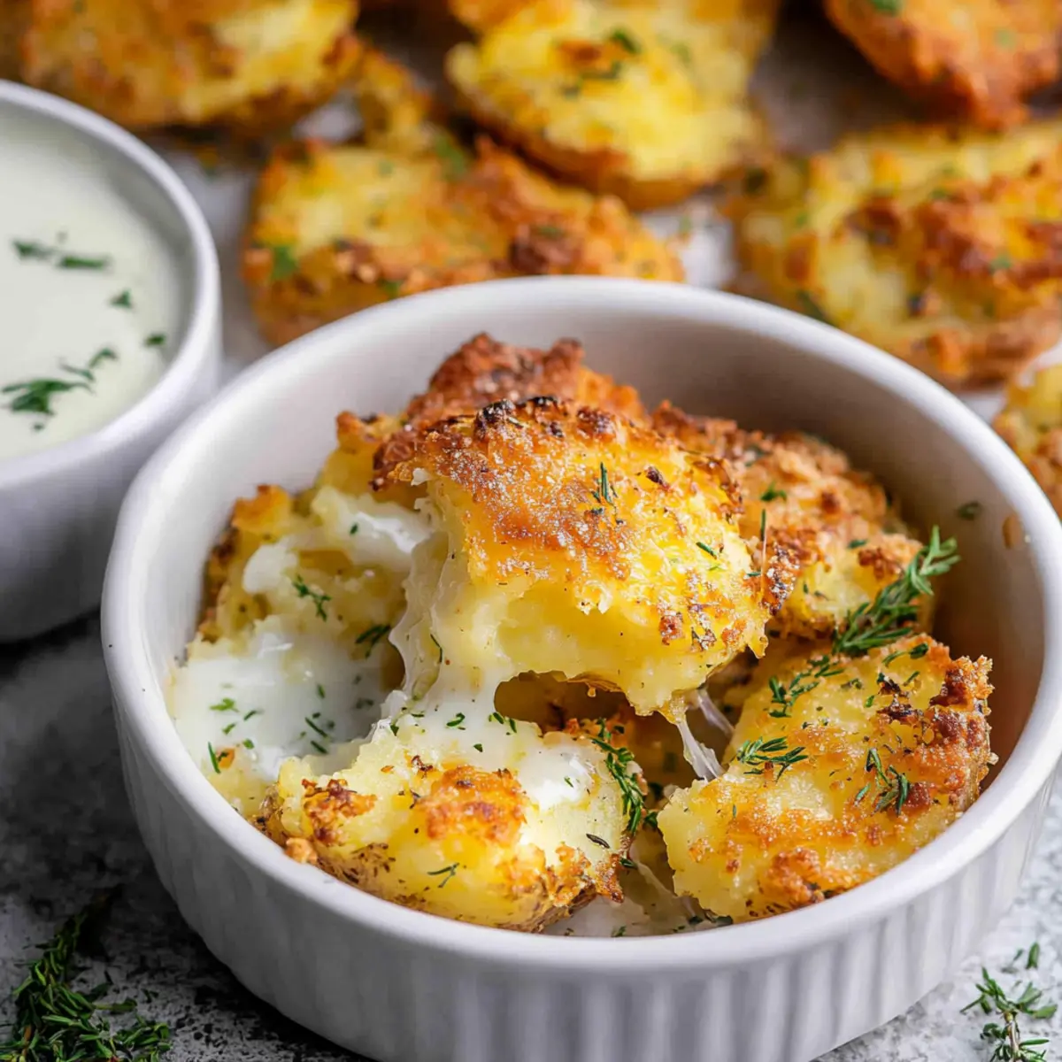 Crispy Smashed Potatoes with Garlic & Cheese Recipe Guide - Top ...